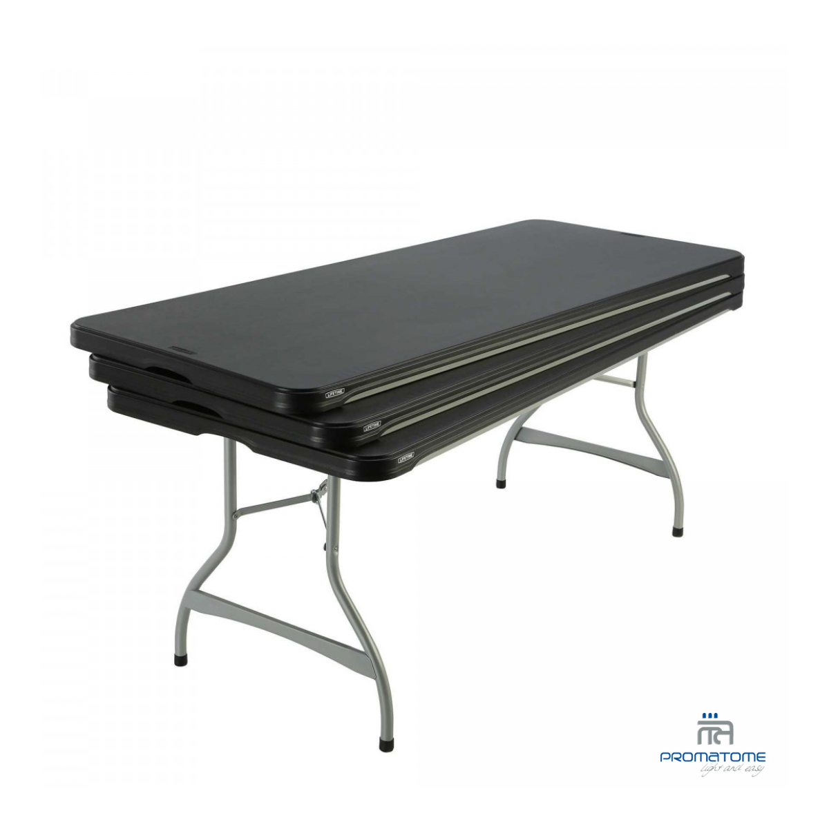 Table Pliante Banquet 183 x 76 cm - Plateau 5,1 cm HDPE noir