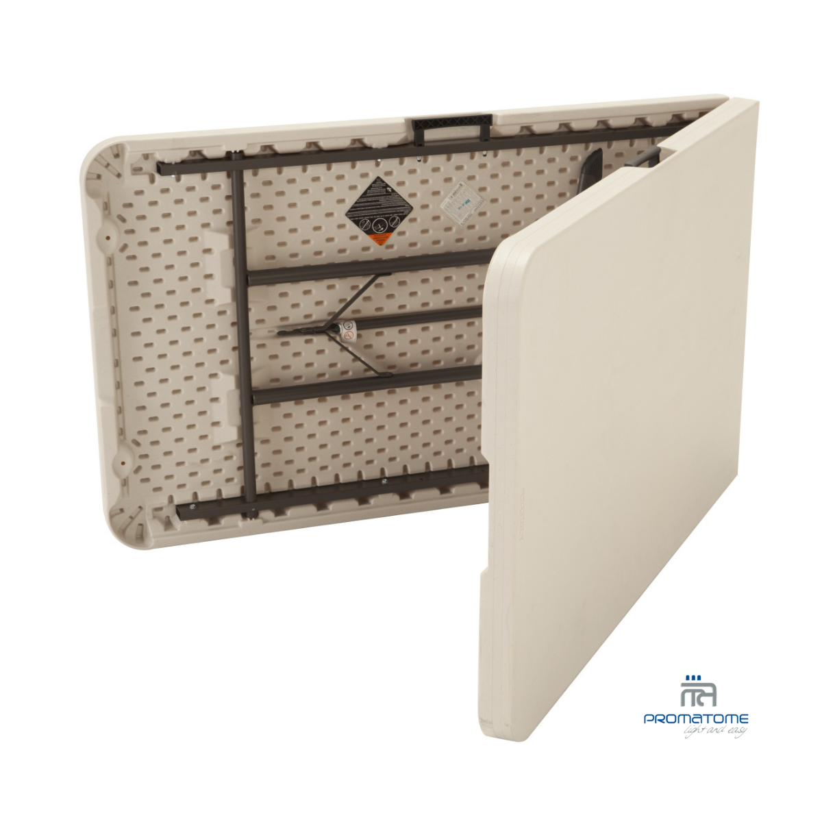 Table Pliante en Malette, 244 x 76 cm, HDPE blanc