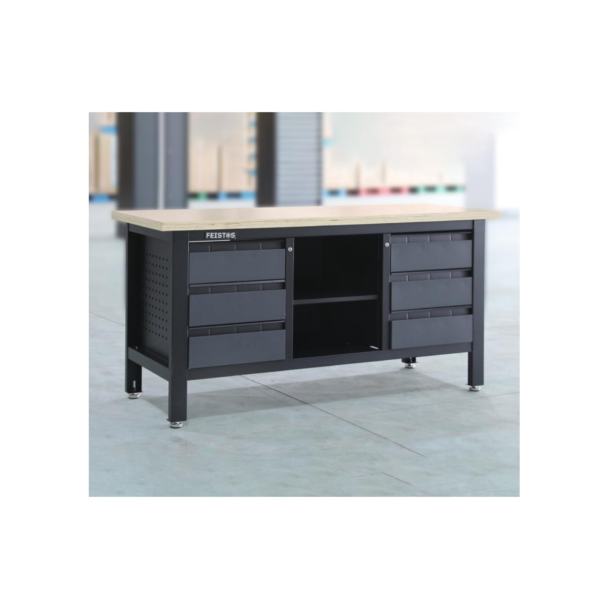 Meuble établi avec 6 tiroirs