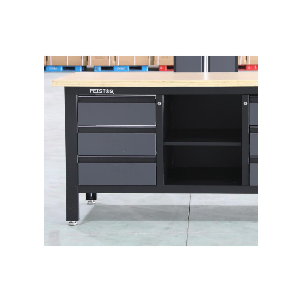 Meuble établi avec 6 tiroirs